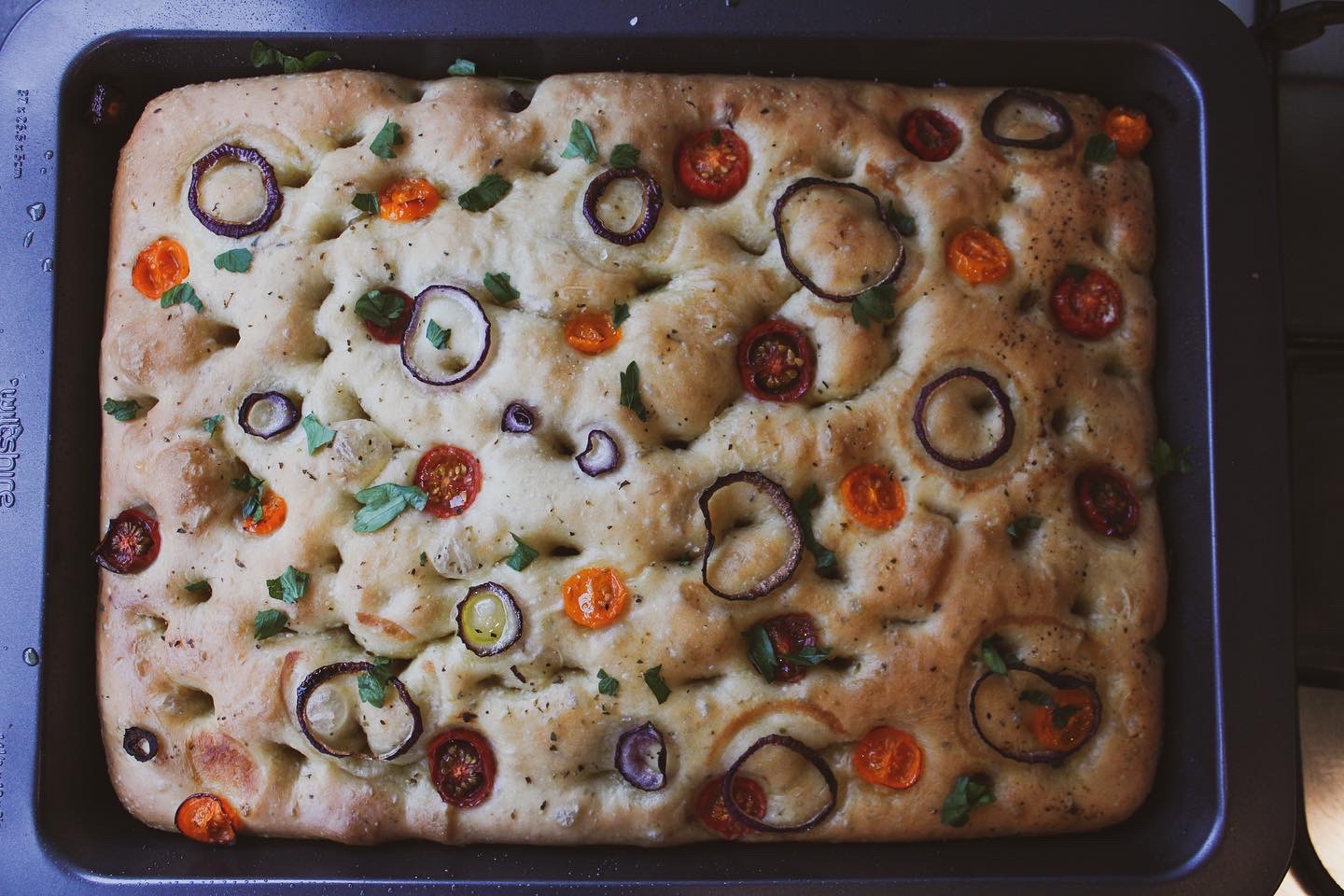 Focaccia (Poolish) – Caffeinated Baker